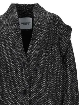 MARANT ETOILE Textured Wool-blend Blazer Jacket - Grey