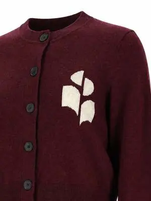MARANT ETOILE Button-front Cardigan Sweater - Bordeaux