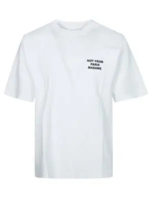 Drole De Monsieur T-shirt With Bold Slogan - Bianco
