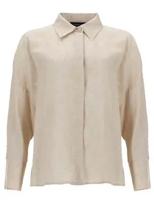 Fabiana Filippi Linen Shirt With Elegant Draping
