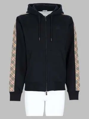 Burberry Check-trim Zip-up Hoodie