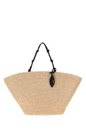 JIL SANDER Raffia Large Tangle Bucket Handbag - Beige O Tan