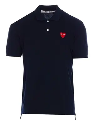 Play Comme Des Garcon Cotton Polo Shirt - Blue
