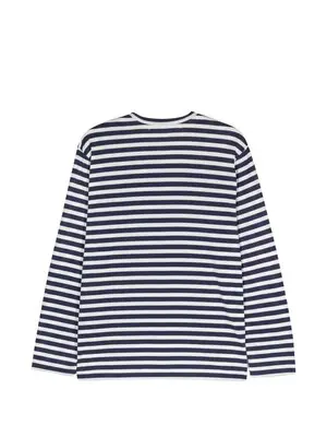 Play Comme Des Garcon Striped Cotton T-shirt - Blue