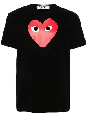 Play Comme Des Garcon Red Heart Cotton T-shirt