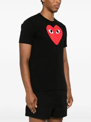 Play Comme Des Garcon Red Heart Cotton T-shirt