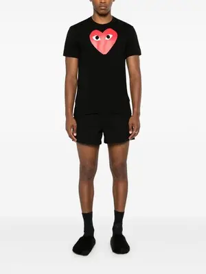 Play Comme Des Garcon Red Heart Cotton T-shirt