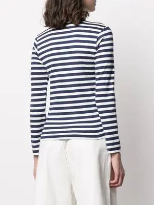 Play Comme Des Garcon Striped Cotton T-shirt