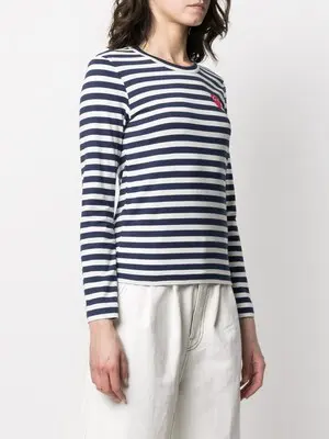 Play Comme Des Garcon Striped Cotton T-shirt