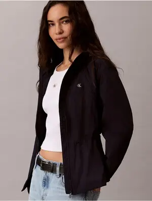 Calvin Klein Lightweight Cinch Waist Windbreaker Jacket - Dark Sapphire