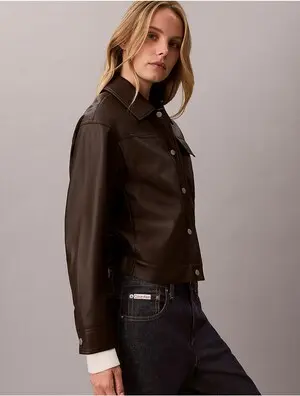 Calvin Klein Faux Leather Relaxed Jacket
