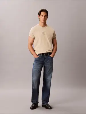 Calvin Klein Embossed Monogram Logo Tee - White Pepper