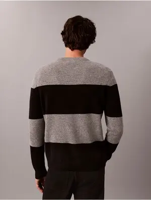 Calvin Klein Merino Striped Calvin Logo Sweater