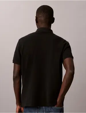 Calvin Klein Pique Garment-dyed Polo Shirt - Black
