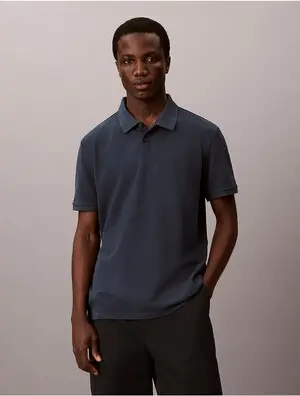 Calvin Klein Pique Garment-dyed Polo Shirt - Blue Nights