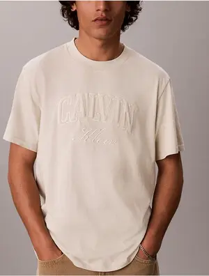 Calvin Klein Arch Logo Applique Tee - Moonstruck