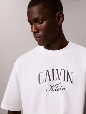 Calvin Klein Relaxed Graphic Logo Tee - Bright White