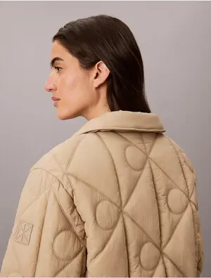 Calvin Klein Emblem Logo Nylon Quilted Liner Jacket - Crockery