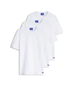 Hugo Three-pack Of Logo-print Cotton T-shirts - White