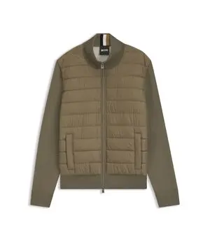 BOSS Padded-front Jacket In Virgin Wool - Light Brown