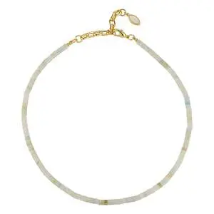 Mignonne Gavigan Semi Precious Aquamarine Heishi Necklace - One-color