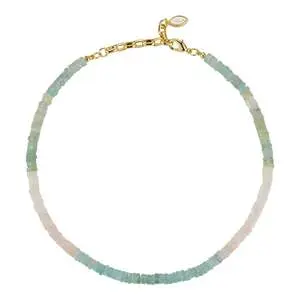 Mignonne Gavigan Semi Precious Aquamarine Faceted Heishi Necklace - One-color