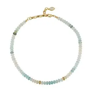 Mignonne Gavigan Semi Precious Aquamarine Faceted Rondelle Necklace - One-color