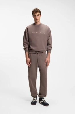 Hugo Cotton Sweatshirt With Spaced Logo Print