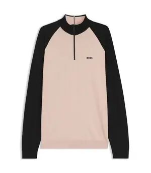BOSS Color-blocked Quarter-zip Sweater
