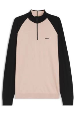 BOSS Color-blocked Quarter-zip Sweater