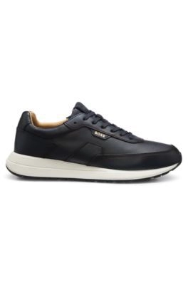 BOSS Brushed Leather Sneakers With Eva-rubber Sole