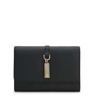 BOSS Leather Wallet With Double-b Monogram Plaque - Black