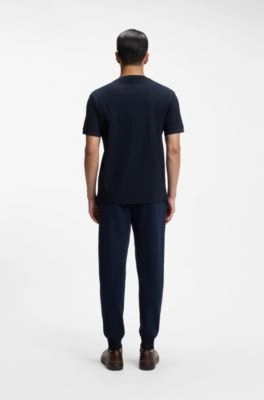 BOSS Cotton T-shirt With Two-tone Piqué Structure