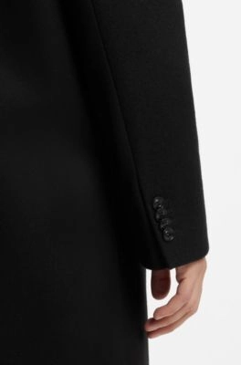 Hugo Regular-fit Coat In A Virgin-wool Blend