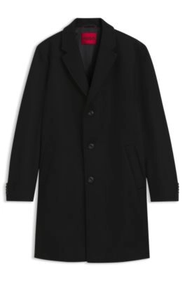 Hugo Regular-fit Coat In A Virgin-wool Blend
