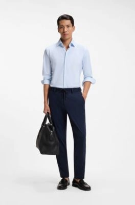 BOSS Slim-fit Shirt In Printed Performance-stretch Jersey