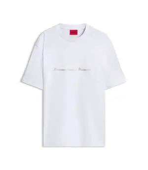 Hugo Relaxed-fit T-shirt With Zigzag Stitching Detail - White