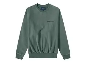 AWAKE Pigment Dyed Embroidered Crewneck Sweatshirt - Slate