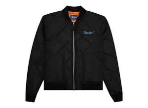 AWAKE Quilted Patch Bible Bomber Jacket - Black