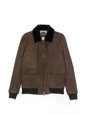 BARBA NAPOLI Boston Shearling-collar Suede Jacket - Brown