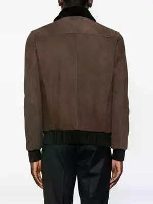 BARBA NAPOLI Boston Shearling-collar Suede Jacket