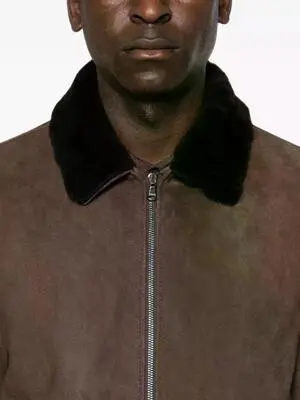 BARBA NAPOLI Boston Shearling-collar Suede Jacket
