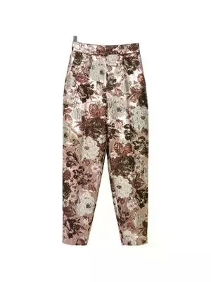 Elie Saab Floral-brocade Trousers - Neutrals