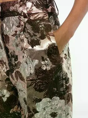 Elie Saab Floral-brocade Trousers