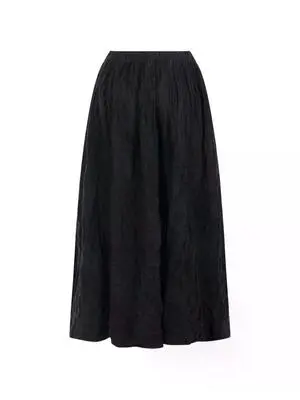 DANIELA GREGIS Crinkled Wool Midi Skirt - Grey