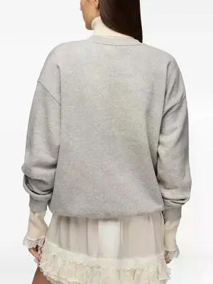 GANNI Crewneck Sweatshirt With Forest Teddy - Grey
