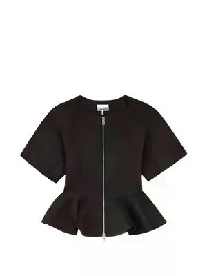 GANNI Blouse In Satin - Black