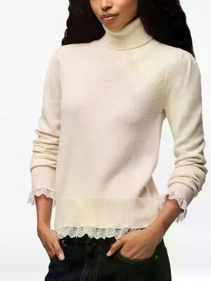 GANNI Turtleneck In Lace Merino