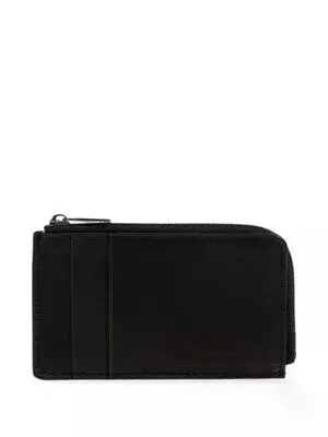 Yohji Yamamoto Logo-detail Leather Card Holder - Black