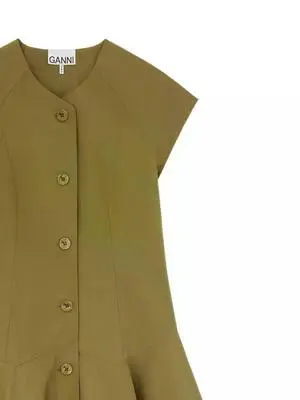 GANNI Dress In Cotton - Green